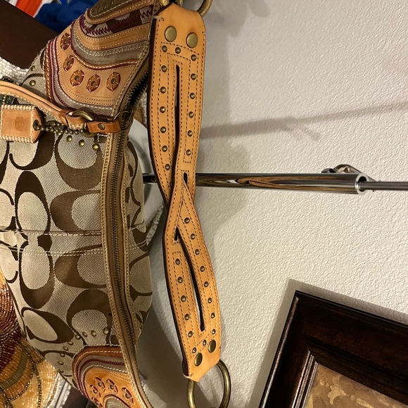 Coach | Bags | Coach Rare Large Soho Khakibrown Signature Jacquard W ...